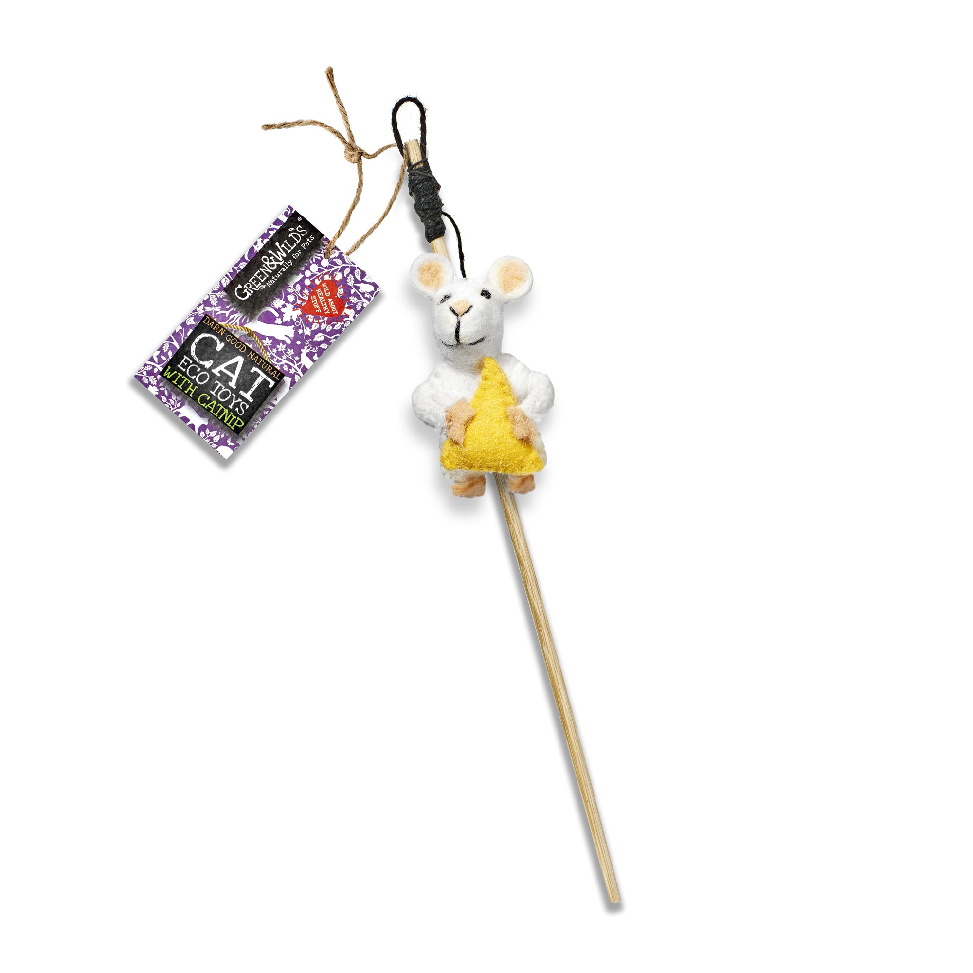 Monty Jack Mouse - Eco Cat Teaser Toy with Catnip – Green and Wilds ...