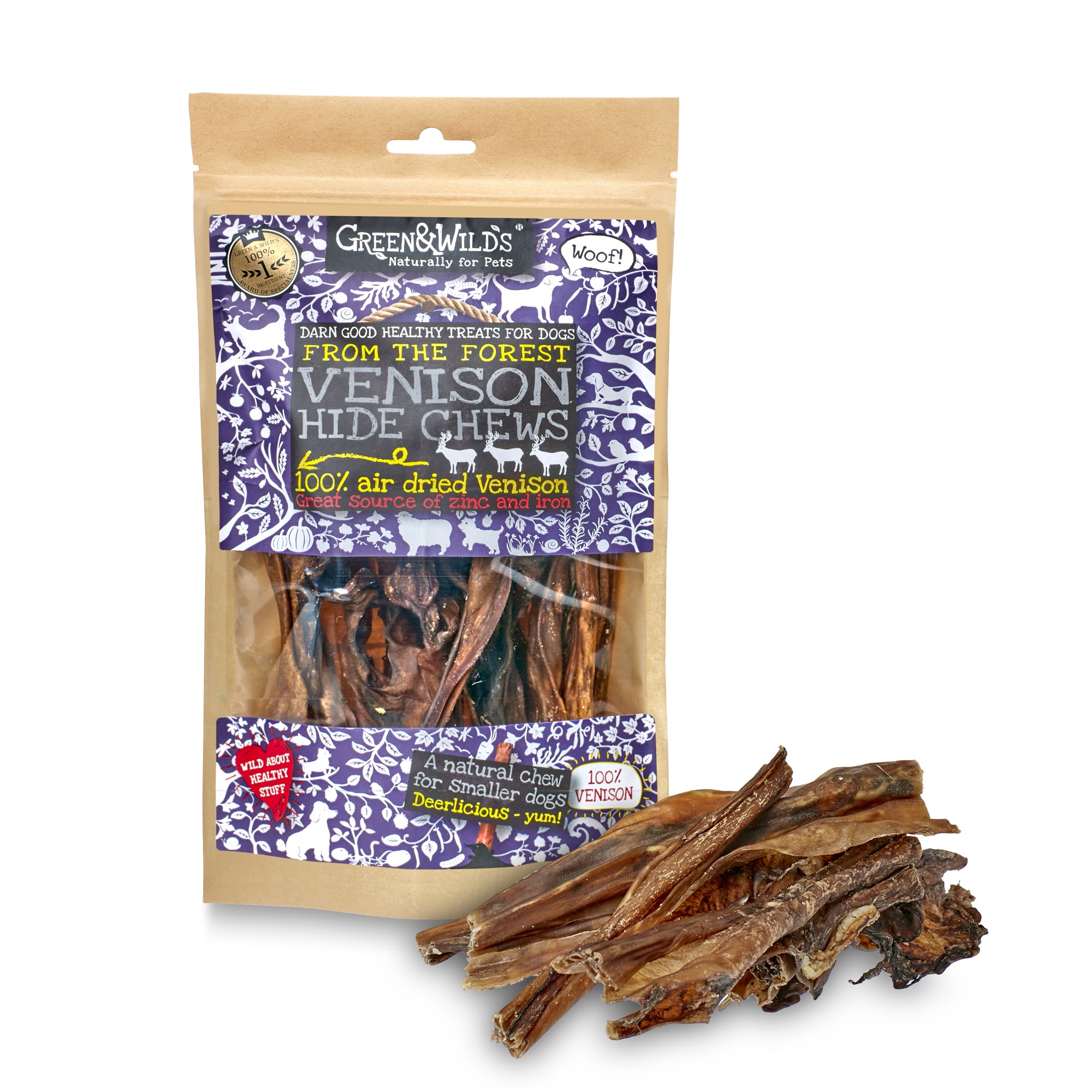 100% Venison Hide Chew for Dogs | 85g | No chemicals or nasties – Green ...