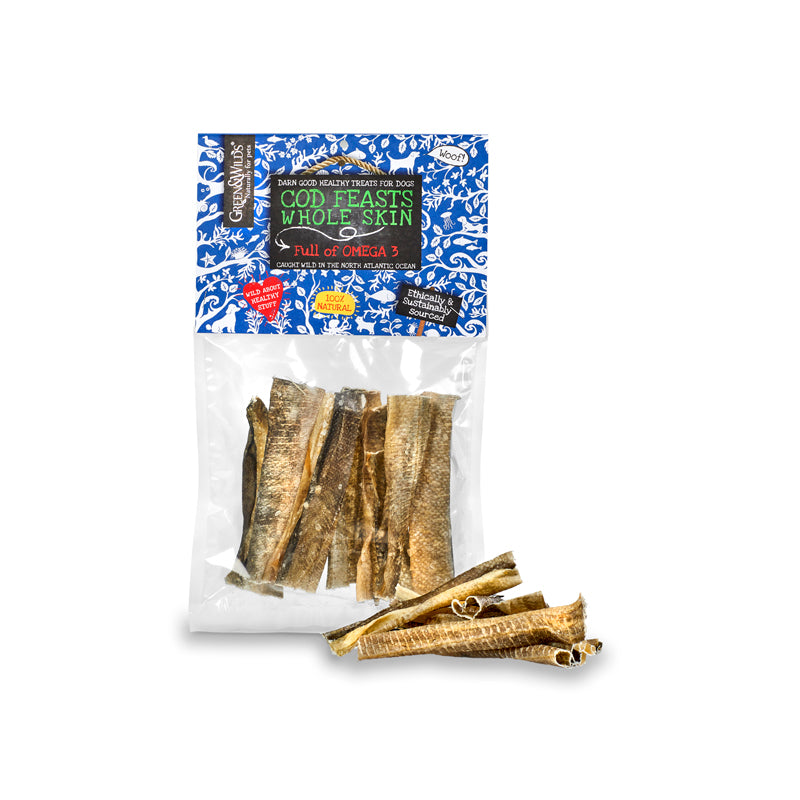 Cod Feasts Whole Skin, 50g – Green and Wilds - Retail